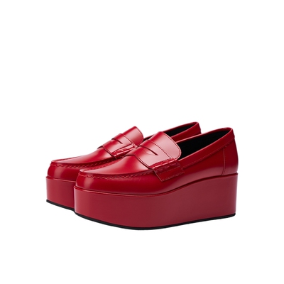 IT CDG COMME des GARCONS GIRL女厚底皮鞋一脚蹬松糕鞋复古少女