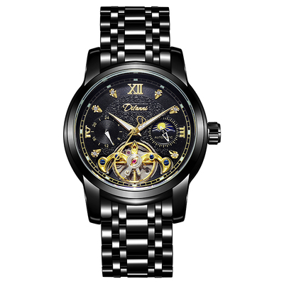 飞行指针男机械机芯镂空底盖