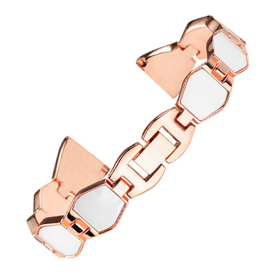 精钢间白贝手表带14mm适配飞亚达