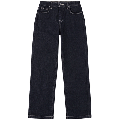 【张凌赫代言】Lee25冬新429直脚磨毛不易褪色深蓝色女保暖牛仔裤