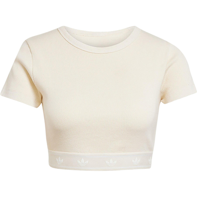 Adidas/阿迪达斯正品三叶草女士透气经典针织短款紧身T恤JD0040