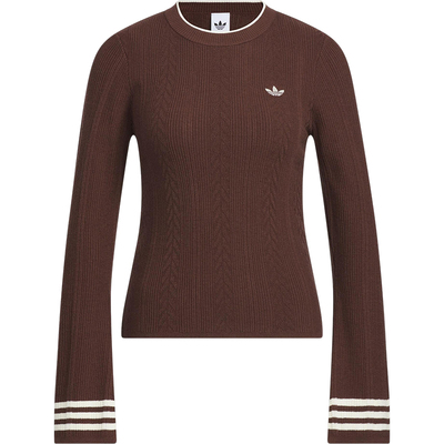 Adidas/阿迪达斯正品三叶草女士运动圆领针织条纹套头衫KS5966