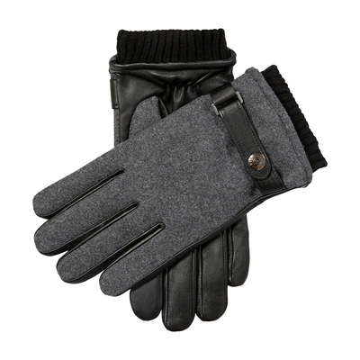 DENTS毛羊皮撞色可触屏男士手套