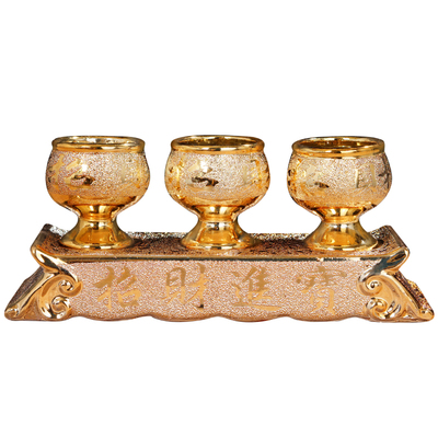 陶瓷金沙敬神祖先招财佛家供水杯