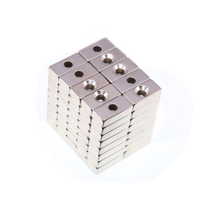 强磁长方形强力磁铁带孔磁铁20x10x6带M3沉头孔 方形强磁铁吸铁石