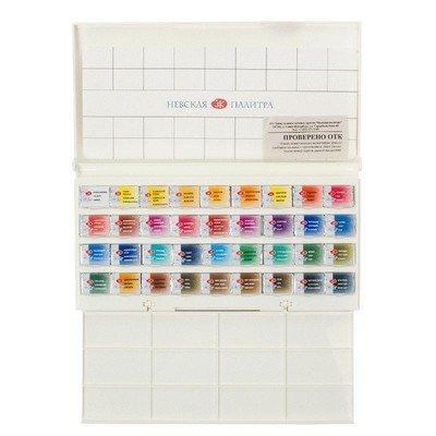 俄罗斯白夜固体水彩颜料索内特24色学生水彩颜料大块全块12色16色36色艺术家级学生级水彩颜料铁盒套装
