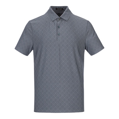 BRAUN BUFFEL/布兰施男士商务通勤POLO衫提花翻领T恤短袖套头衫