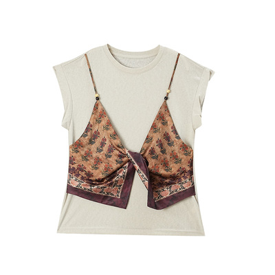 利达 NEW DADADA【晴夏私语】休闲时尚百搭修身夏气质上衣SHU3691