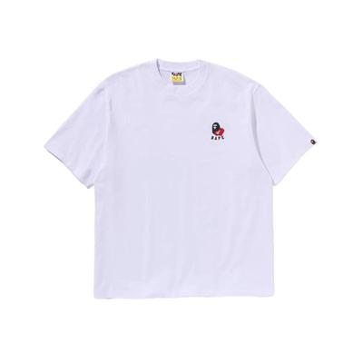 字母刺绣标纯色短袖T恤BAPE