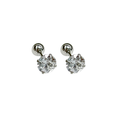 睡觉免摘*经典简约四爪锆石耳钉