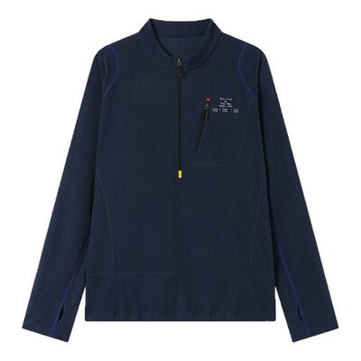 CryingCenterRunClub运动舒适暖绒华夫格半拉链套头卫衣T恤远红外