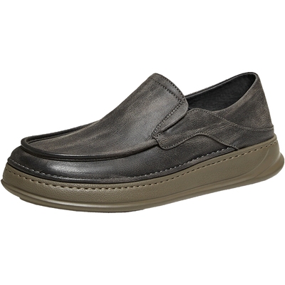 TATA他她男鞋2026春季新款布鞋舒适百搭休闲鞋黑色厚底鞋QHY01AM6