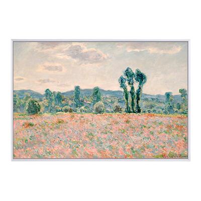 莫奈粉色风旁白装饰画