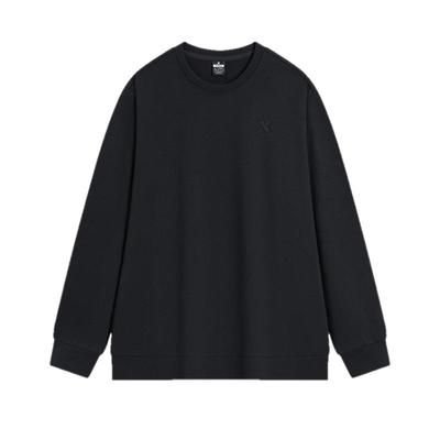 特步正品卫衣男秋冬运动服刺绣针织上衣男装休闲圆领长袖套头衫