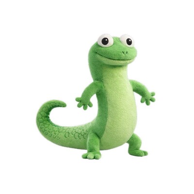 新品lizard Tom绿色蜥蜴仿真毛绒玩具公仔布娃娃玩偶河狸变身计划