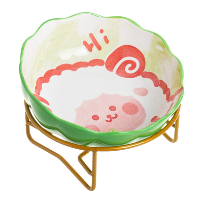 宠物猫碗狗双碗陶瓷碗增高架保护颈椎防黑下巴易清洗猫咪狗狗食盆