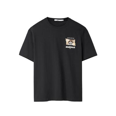 HLA/海澜之家曾舜晞同款艺术家ZOLA联名T恤男春夏圆领短袖正肩男