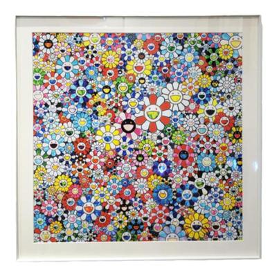 村上隆经典太阳花复古风格版画