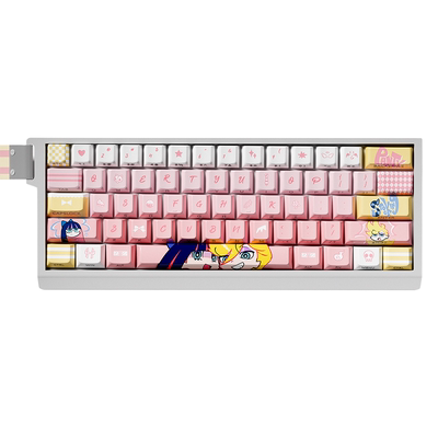 吊带袜天使键帽原厂侧刻透光适配磁轴机械键盘made68wooting60he