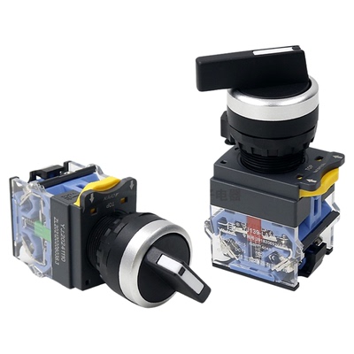 一佳2档长柄旋转开关带自锁复位LA38-11XB2两档转换选择开关22mm