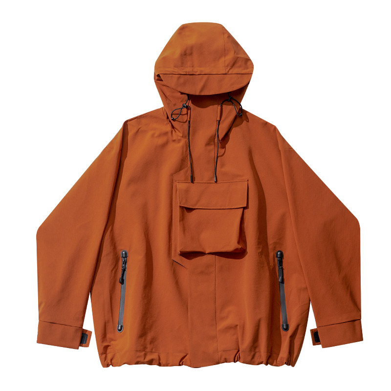 INWIND山系户外机能连帽大口袋冲锋衣outdoor廓形登山夹克外套男_虎窝淘