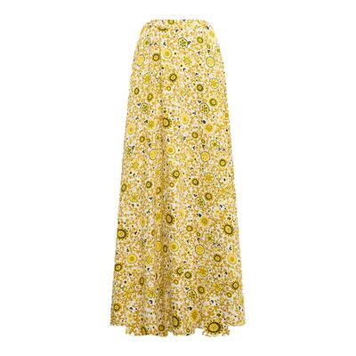 DVF 太阳花图案艺术印花斜纹布半裙KL2S006