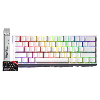 狼蛛WiN60HE有线磁轴机械键盘高性能电竞游戏专用女生高颜值办公