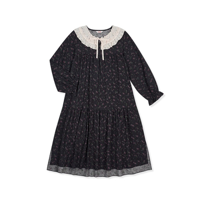 Ullala复古文艺风碎花睡裙