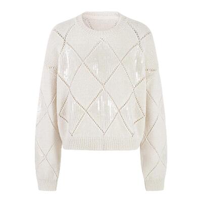 MESUX米岫冬季新品时尚设计羊驼毛珠片绣毛衫女MLWUE401