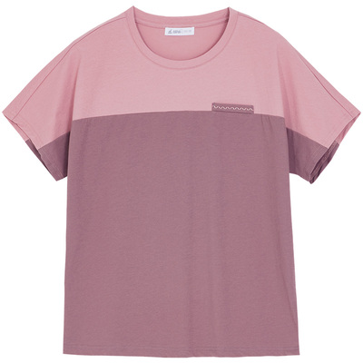 铜牛圆领刺绣拼接女衫