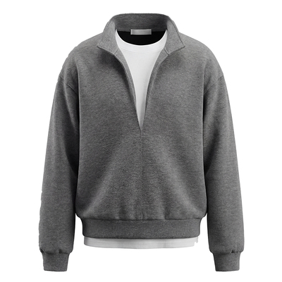 NickTian休闲老钱风假两件卫衣