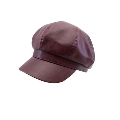 逛街八角帽皮质女2025新款显脸小