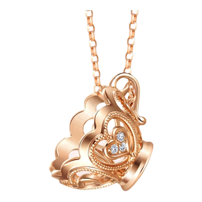 周生生18k玫瑰金爱情钻石项链
