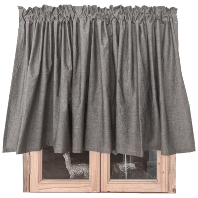 禁欲系灰色门帘免打孔半帘日式