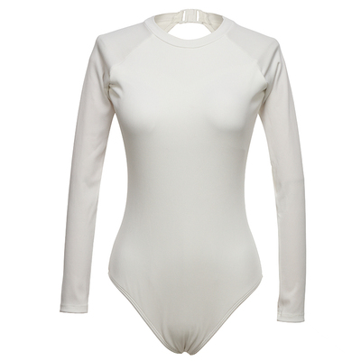 性感露背优雅长袖显瘦连体泳衣