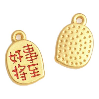 合金发夹发财文字贴片编绳挂牌