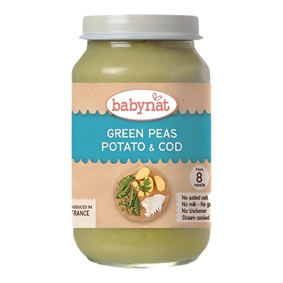 babybio 香港进口特为宝宝调制菜肉蓉辅食法国天然鳕鱼蔬菜200g*4