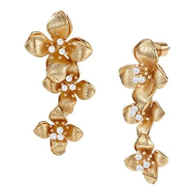 【新年礼物】RC Retro Chic意大利复古首饰 金丝四瓣花绽放耳环
