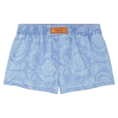 【季末优惠】VERSACE/范思哲 女士Barocco提花青年布平角短裤