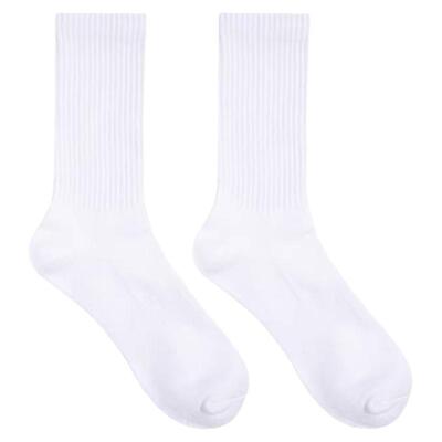 sockkon黑白色中高筒毛圈底袜子