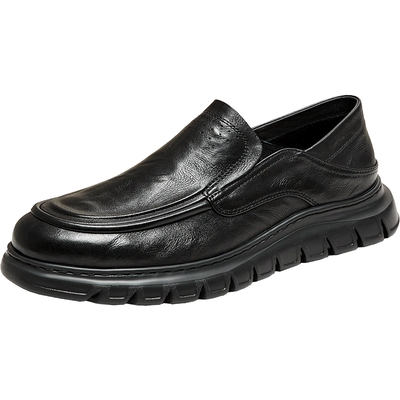 TATA/他她2025秋商场同款简约一脚蹬休闲皮鞋男新款PEU01BM5奥莱