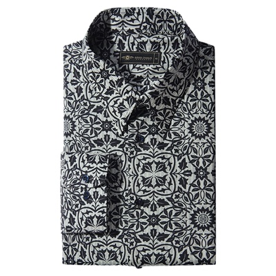 高端休闲衬衫男痞帅长袖衬衣