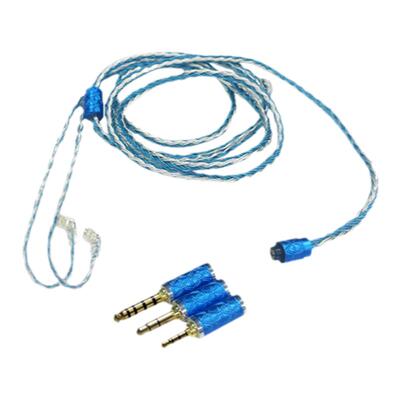 蓝银耳机线ND双头插监听diy线材