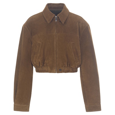 wanatry进口羊反绒麂皮合身夹克