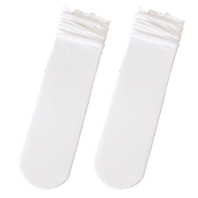 迭思防臭女冰丝花边中筒袜10双装