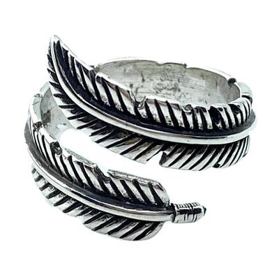 ionsshop羽毛个性做旧食指s925