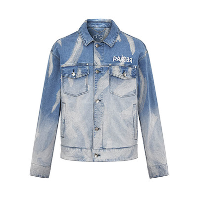 RARE威雅男装提花蓝色牛仔夹克