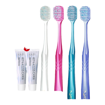 惠百施美白牙刷中毛宽头家庭装