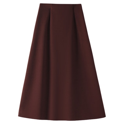 【米公子】法式时髦单品高腰垂感显瘦A字羊绒半身裙长款3Q7333