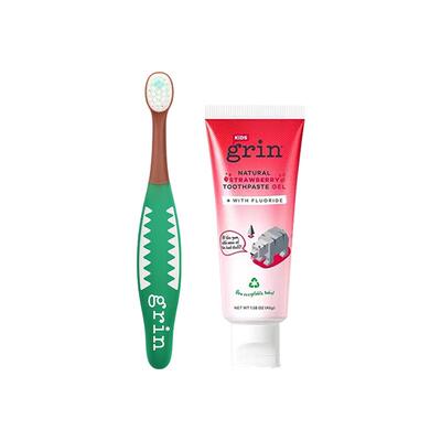 grin含氟牙膏+抑菌分领牙刷组合